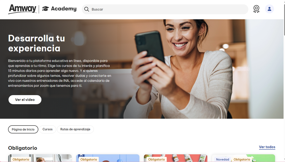 NUEVA WEB - CÓMO NAVEGAR EN AMWAY ACADEMY – LATAM Centro de Ayuda